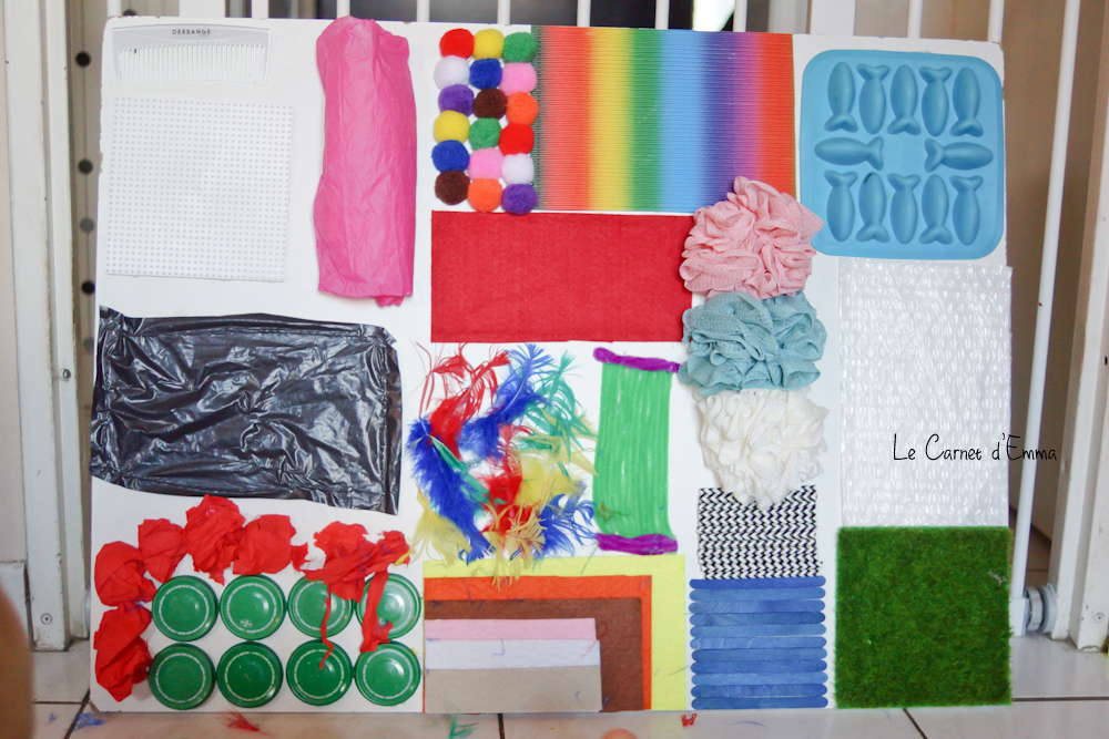 Une plaque sensorielle pour l'éveil du touché - Le Carnet d'Emma