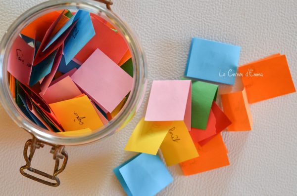 Notre bocal aux 100 idées d'activités - Le Carnet d'Emma