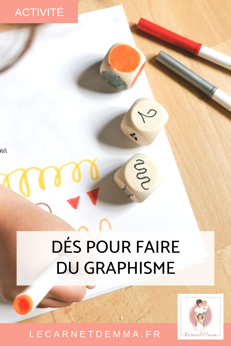 Des dés en bois pour faire du graphisme - Le Carnet d'Emma