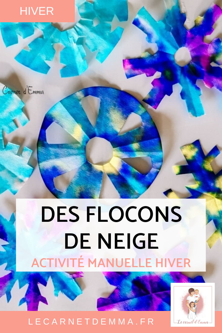 Des flocons de neige avec des filtres à café - Le Carnet d'Emma