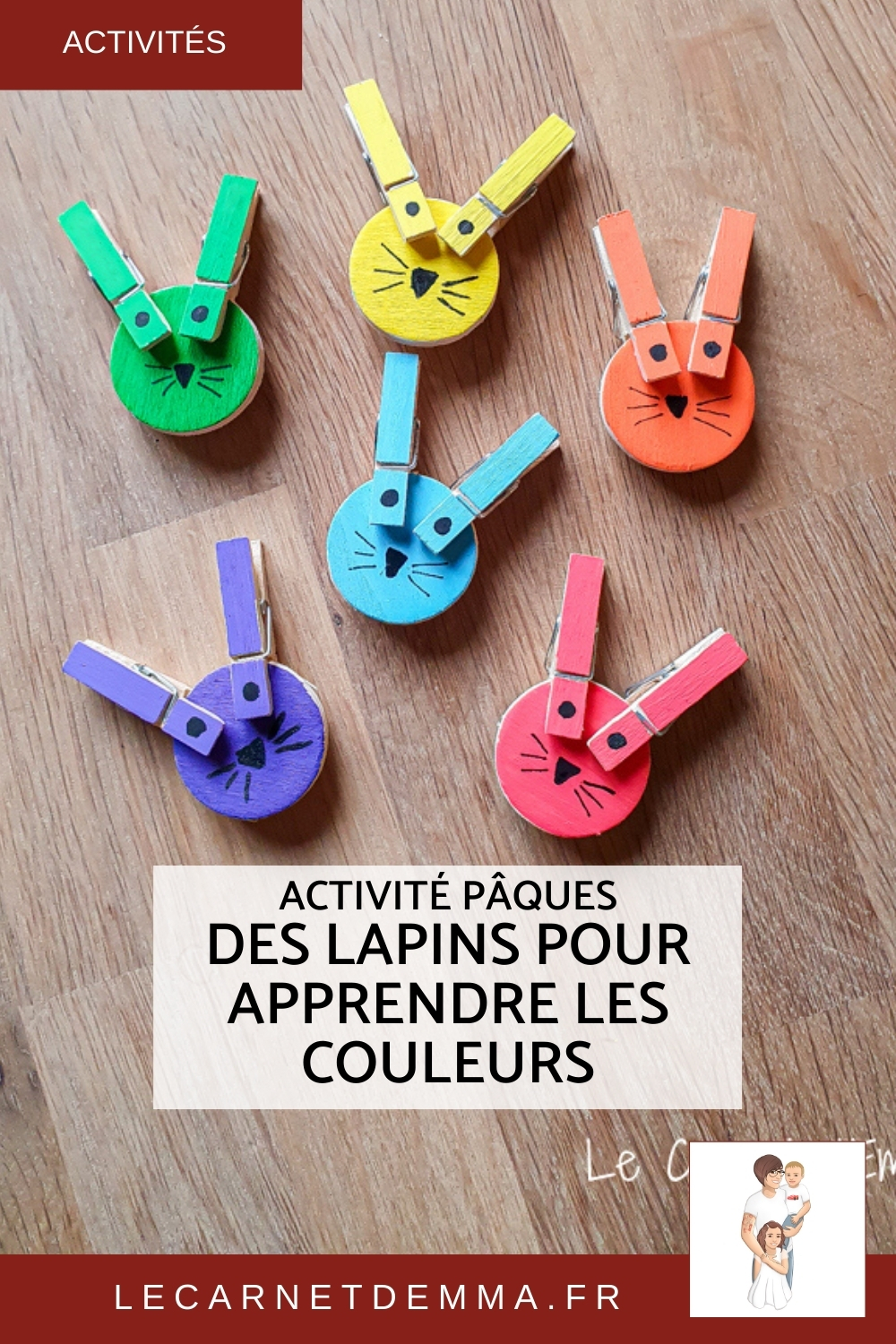 Des lapins de Pâques pour apprendre les couleurs - Le Carnet d'Emma