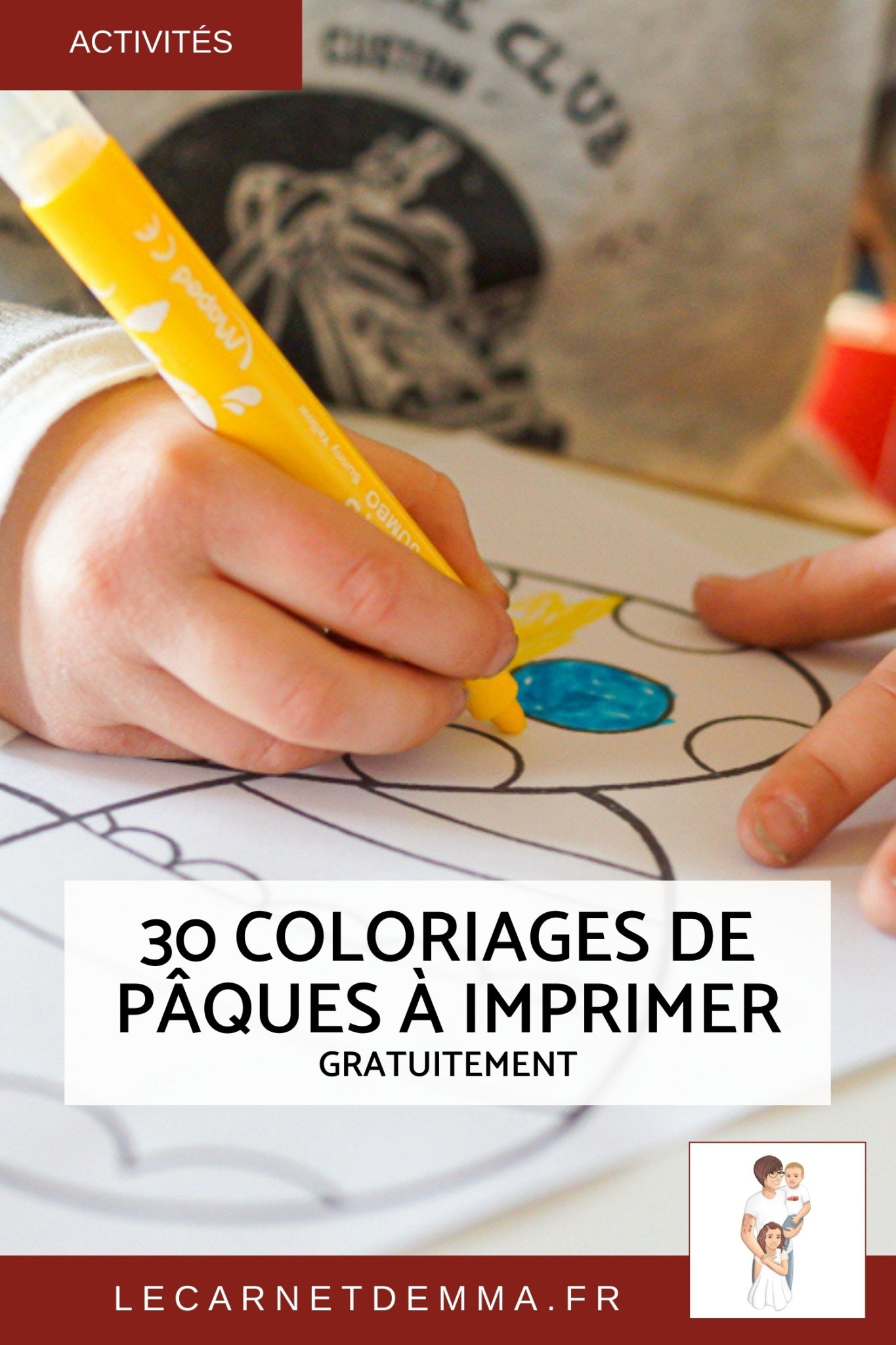 30 coloriages sur le thème de Pâques - Le Carnet d'Emma