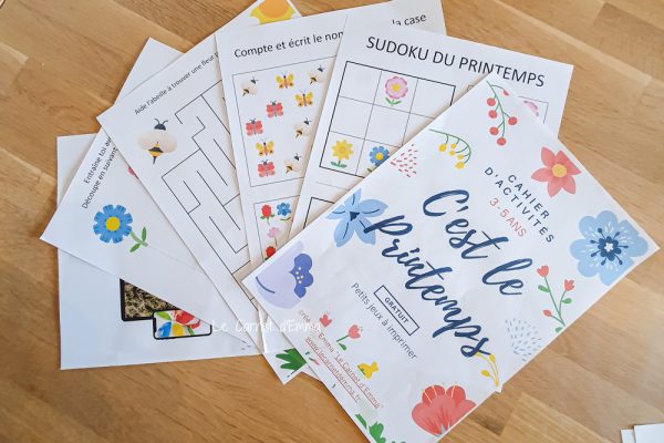 Des petits Cahiers d'activités gratuit pour les enfants - Le Carnet d'Emma