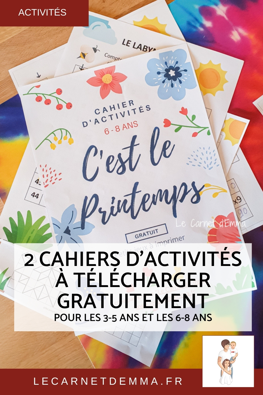 Des petits Cahiers d'activités gratuit pour les enfants - Le Carnet d'Emma