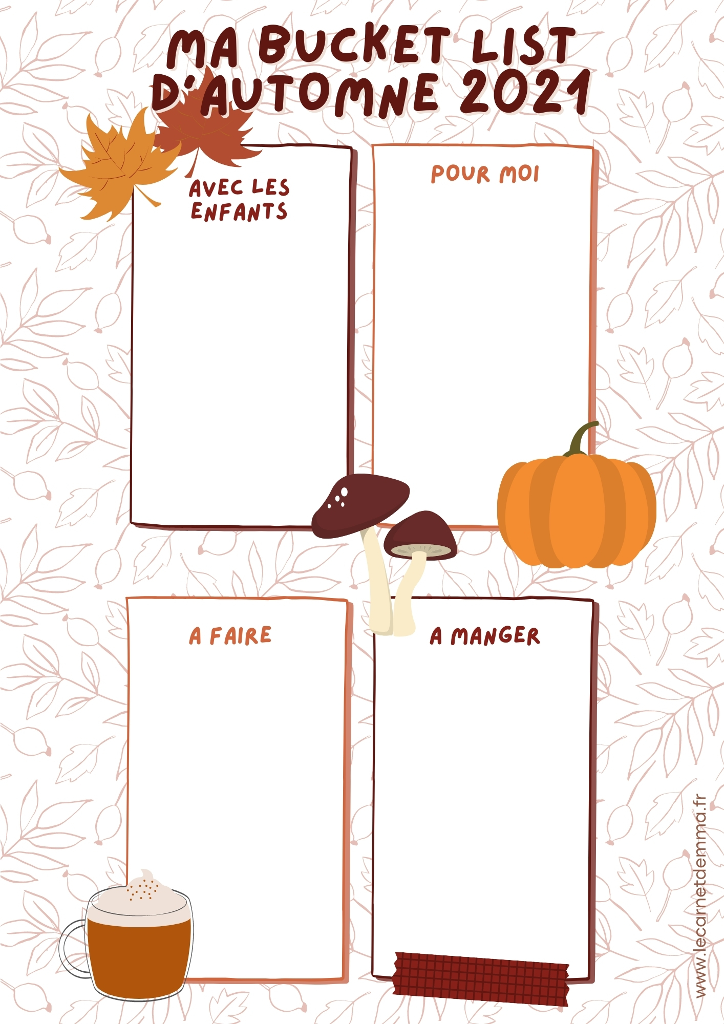 50 choses à faire en Automne, ma Bucket List - Le Carnet d'Emma