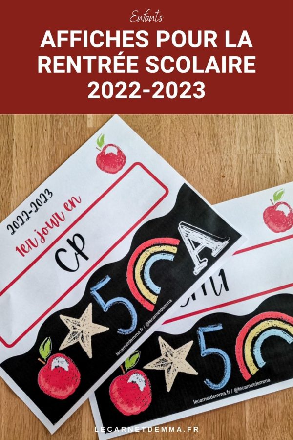 Affiches pour la rentrée scolaire 2022-2023 - Le Carnet d'Emma
