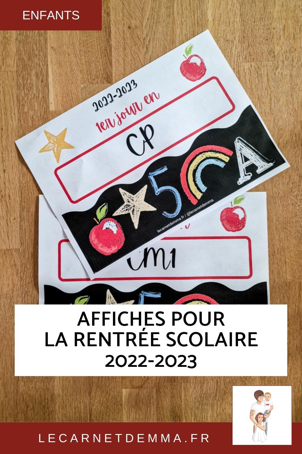Affiches pour la rentrée scolaire 2022-2023 - Le Carnet d'Emma