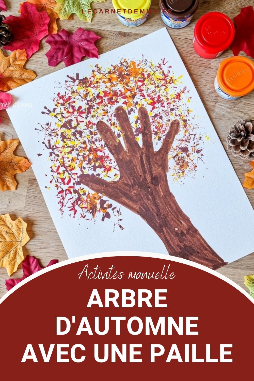 Notre arbre d'automne avec de la peinture et une paille