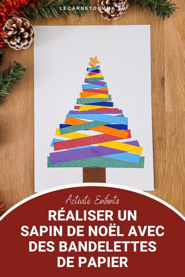Un sapin de Noël avec des bandelettes de papier