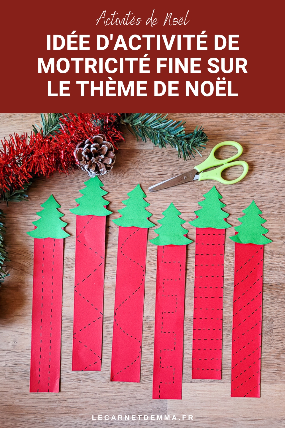 Une activité de motricité fine sur le thème de Noël