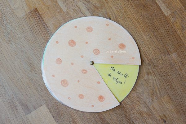 Un disque avec la recette de crêpe pour la Chandeleur.