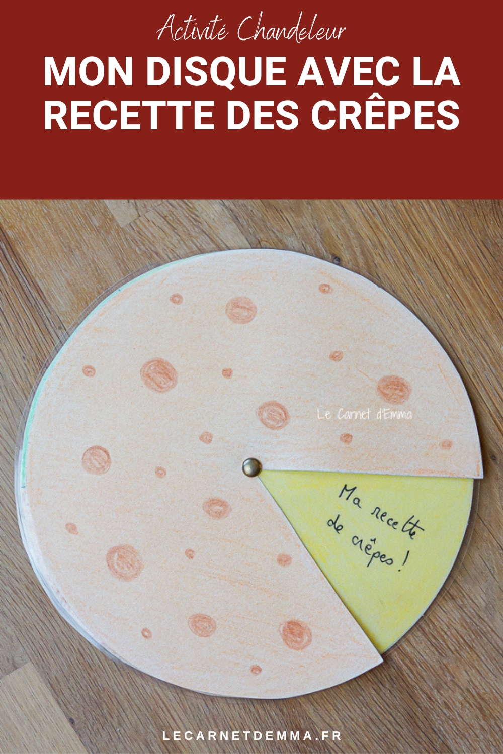 Un disque avec la recette de crêpe pour la Chandeleur.