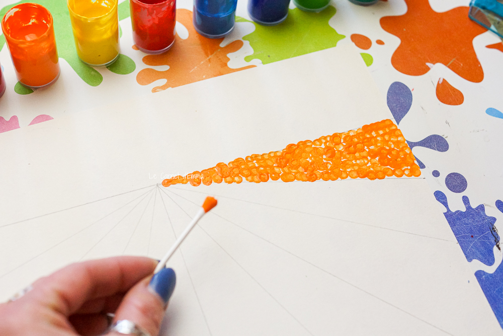 Un champ de Tulipes peint avec des cotons-tiges