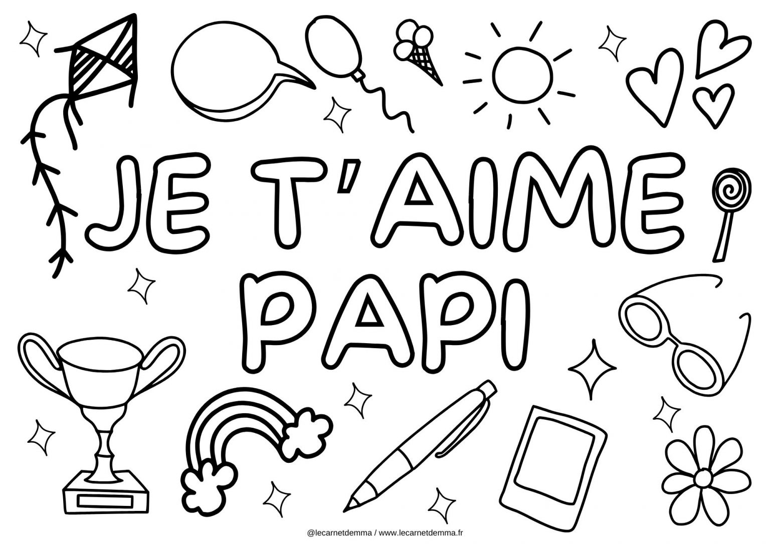 10 coloriages à imprimer pour la Fête des Grands Pères - Le Carnet d'Emma