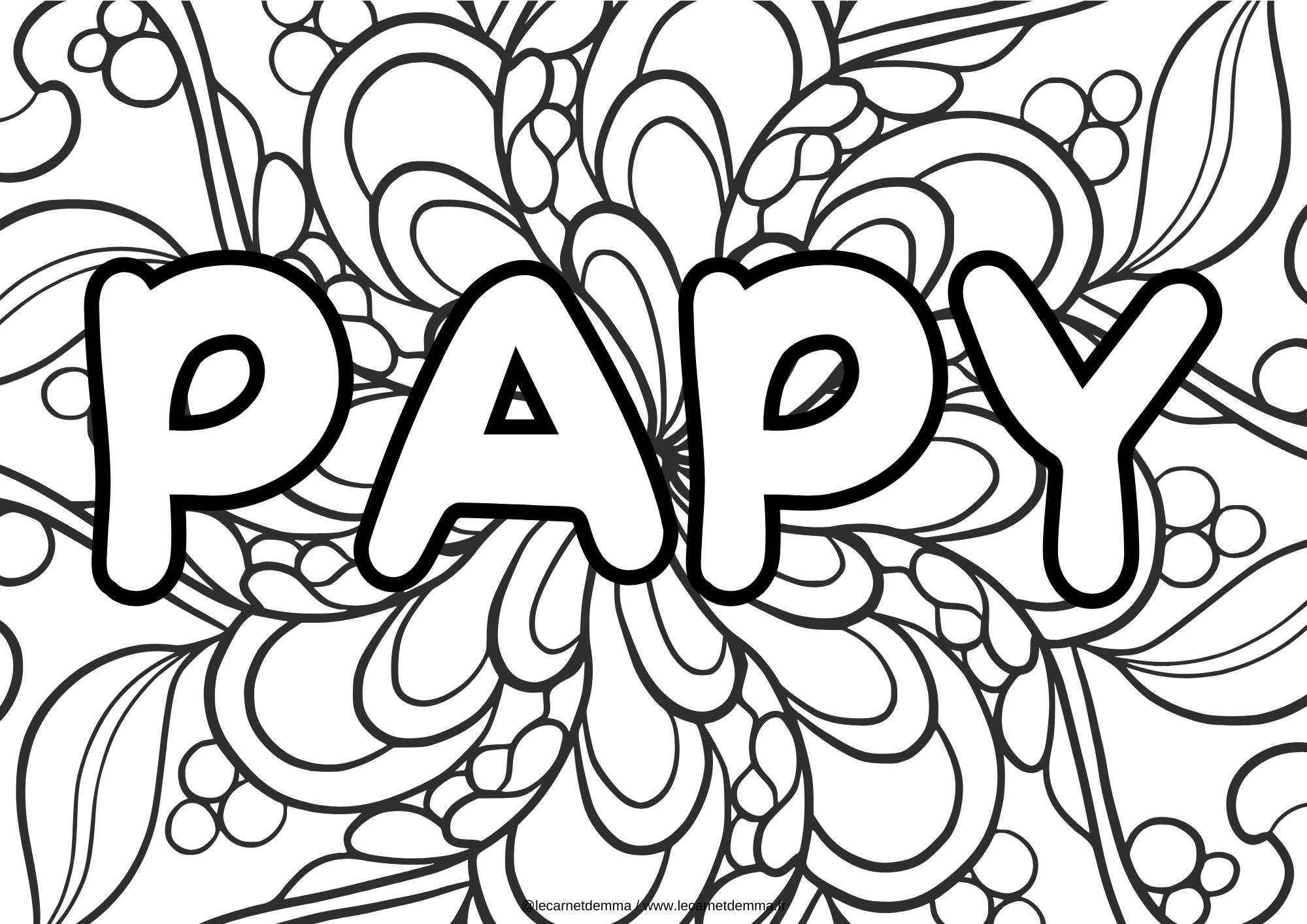 10 coloriages à imprimer pour la Fête des Grands Pères - Le Carnet d'Emma